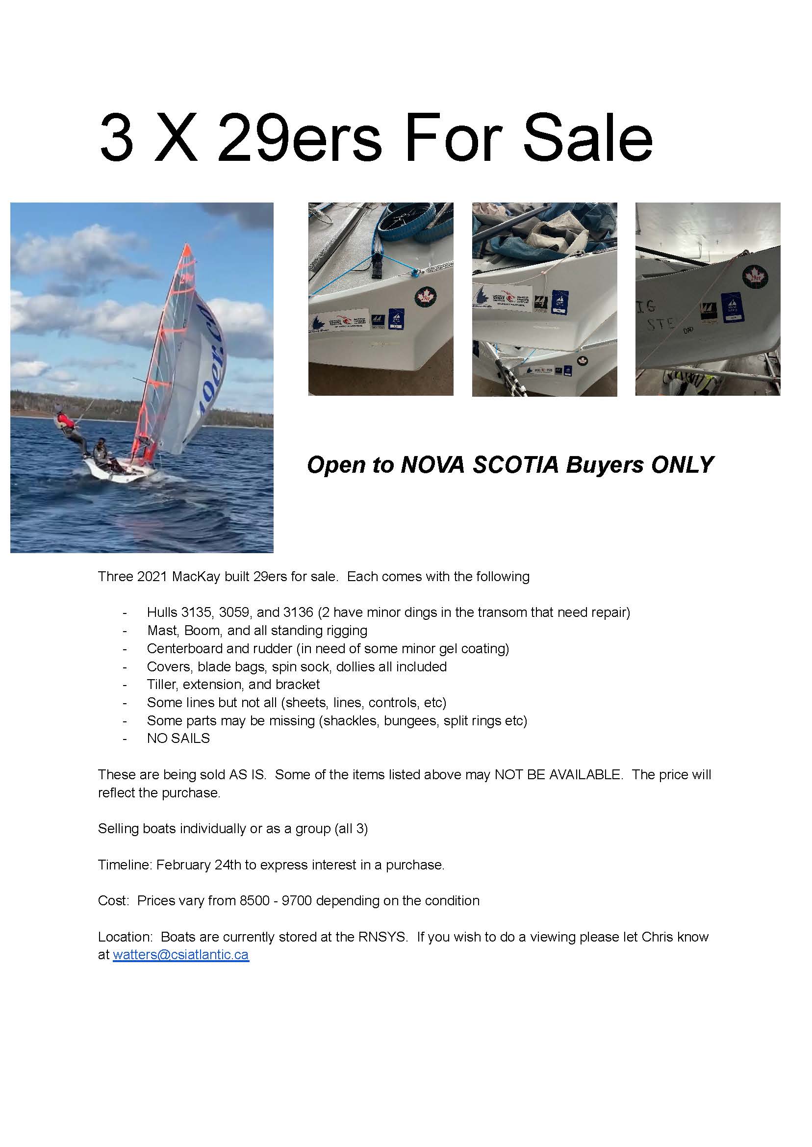 Sail Nova Scotia Selling Three 29ers - Sail Nova Scotia